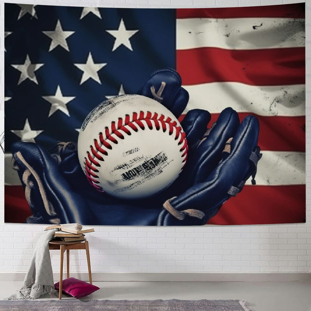 Creowell Tapestry Wall Hanging Holding Baseball Tapestries Aesthetic ...