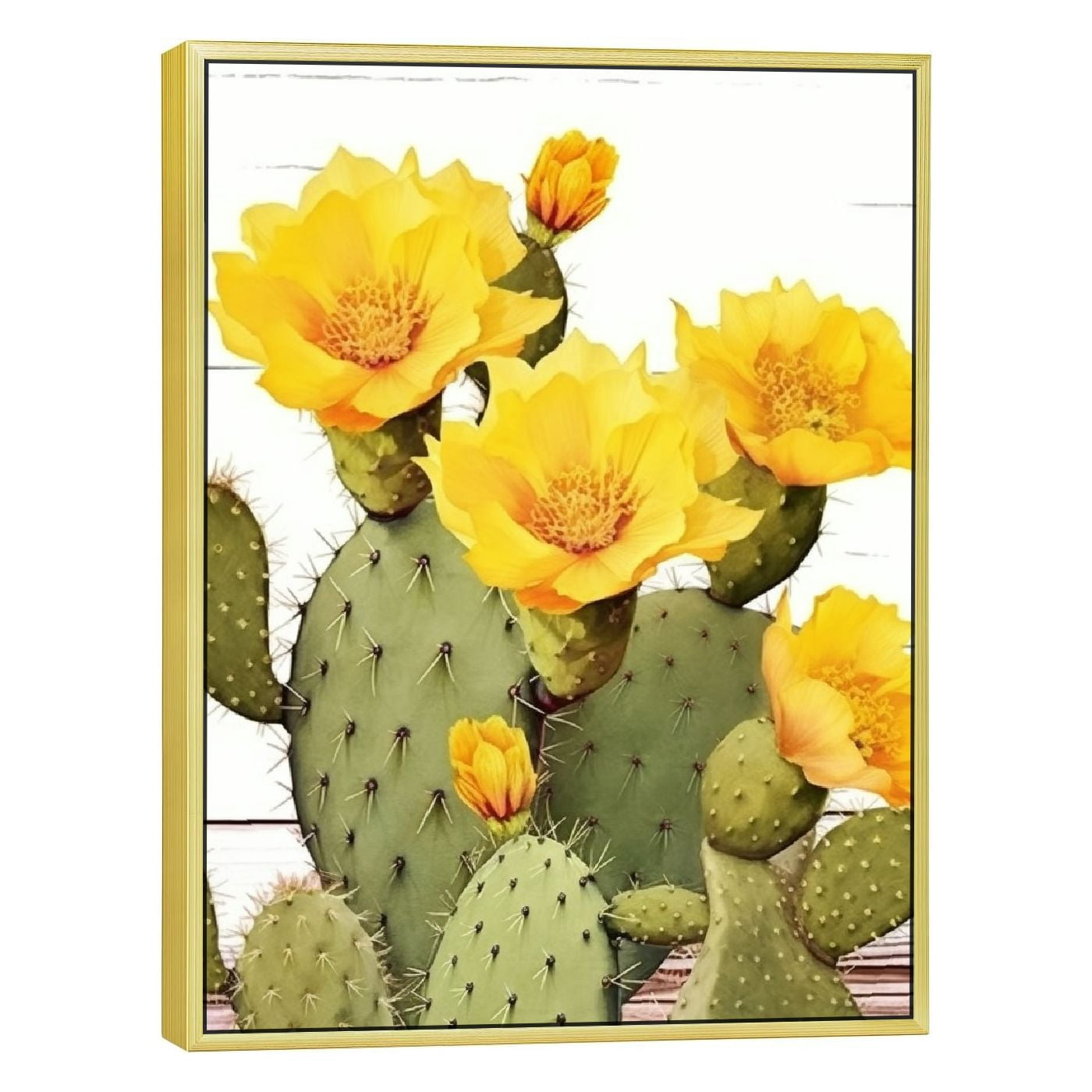 Creowell The Flower Cactus Wall Art Canvas, Retro Cactus Pictures Wall ...
