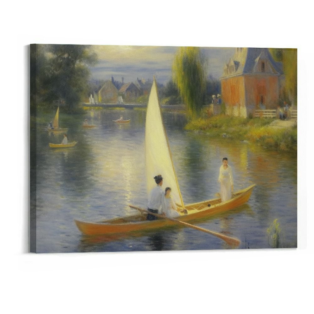 Creowell The Skiff Poster Impressionism Art Deco Poster Canvas Wall Art ...