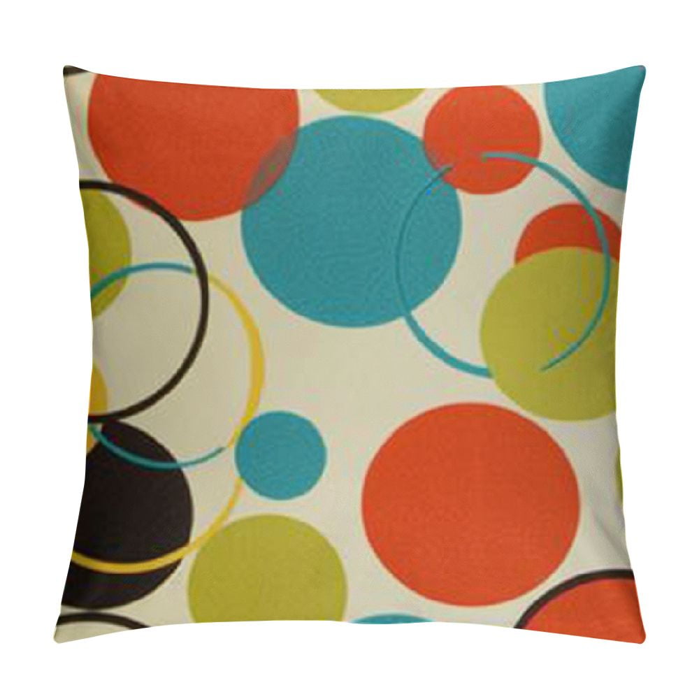 Creowell Throw Pillow Cover Colorful 1950S Retro Abstract Mid Century ...