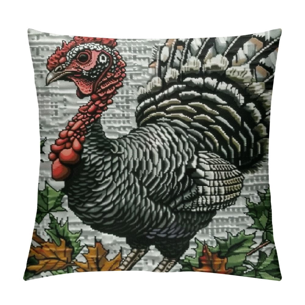 Creowell Throw Pillow Cover Eastern Wild Turkey Square Throw Pillow ...