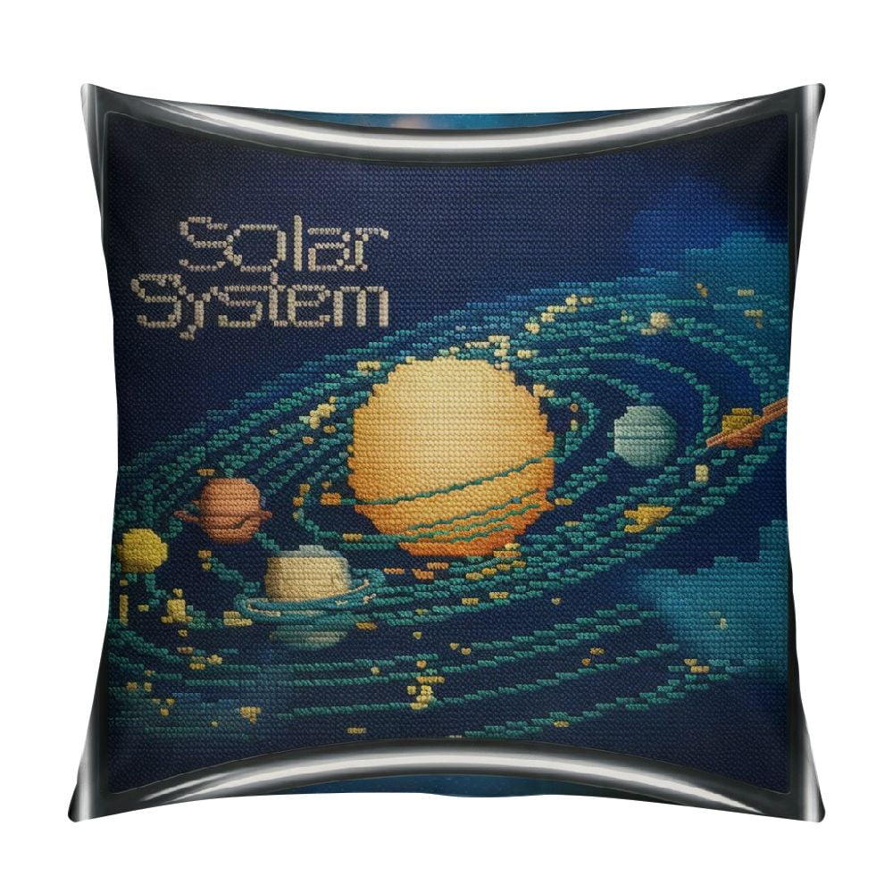 Creowell Throw Pillow Cover Solar System Planets Stars and Milky Way ...