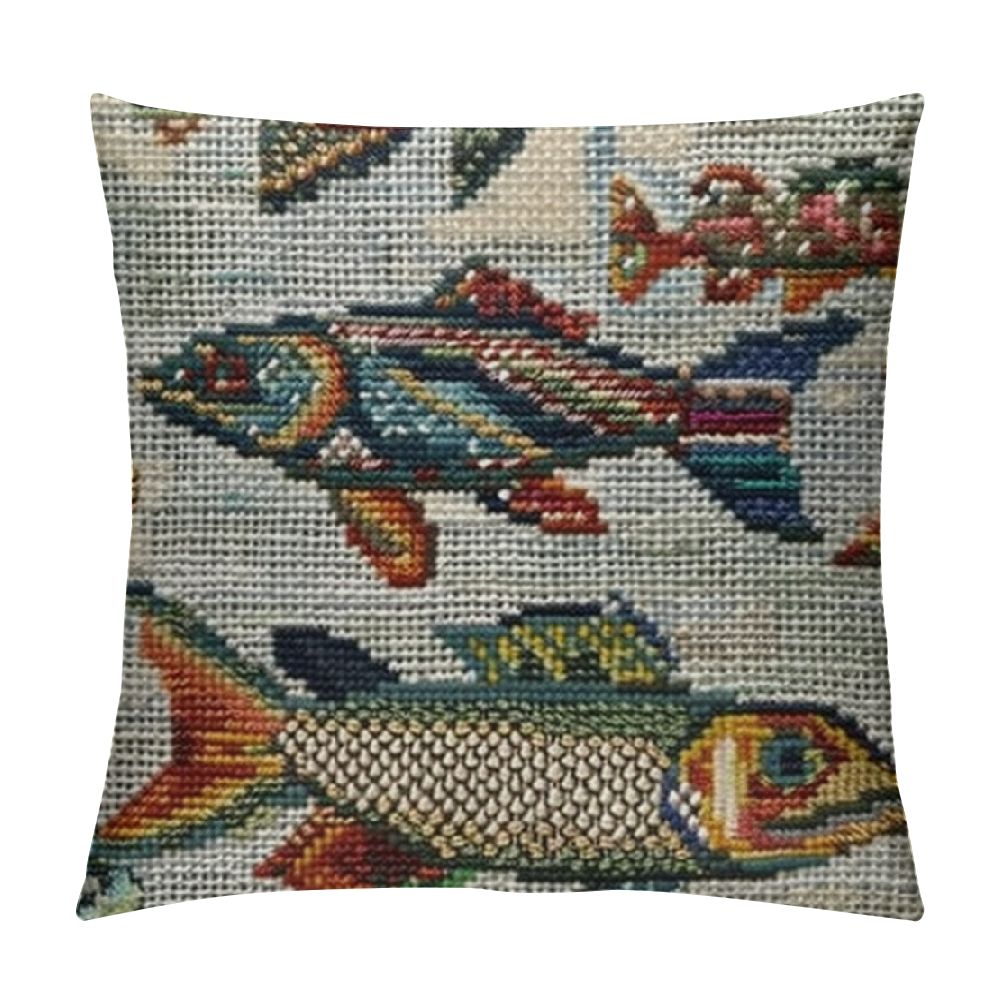 Creowell Throw Pillow Covers for Couch Lake Fish Bed Or Sofa Pillows ...