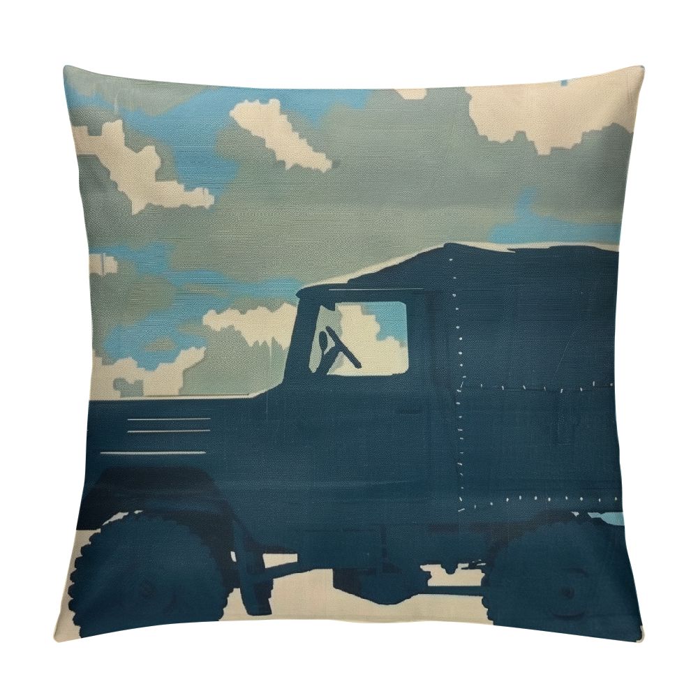 Creowell Tractor Throw Pillow Cover Clip Art Agriculture Equipment Farm ...