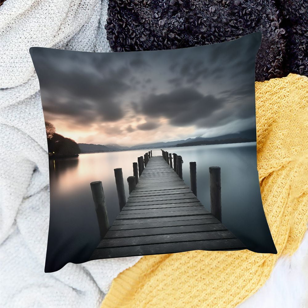 Creowell Tranquil Waterfront Indoor Decoration Pillow Covers Set for ...