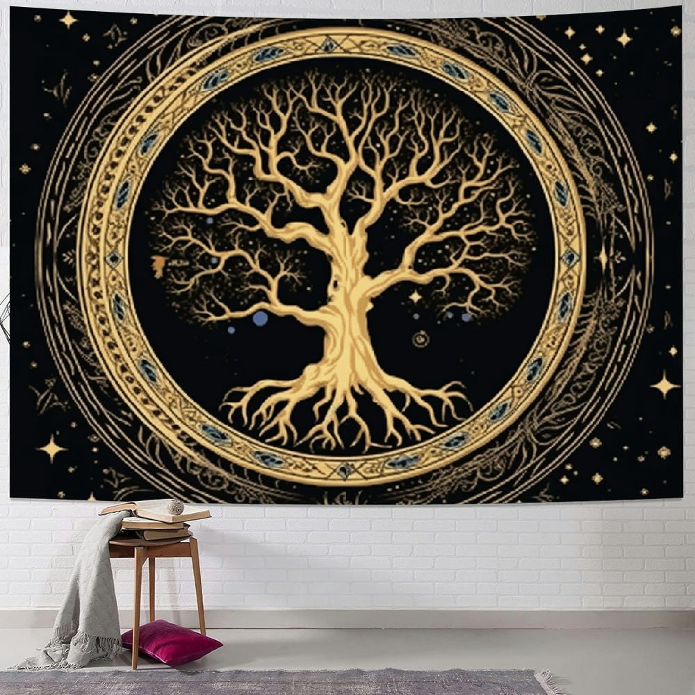 Creowell Tree of Life Tapestry Wall Hanging Aesthetic Sun and Moon ...