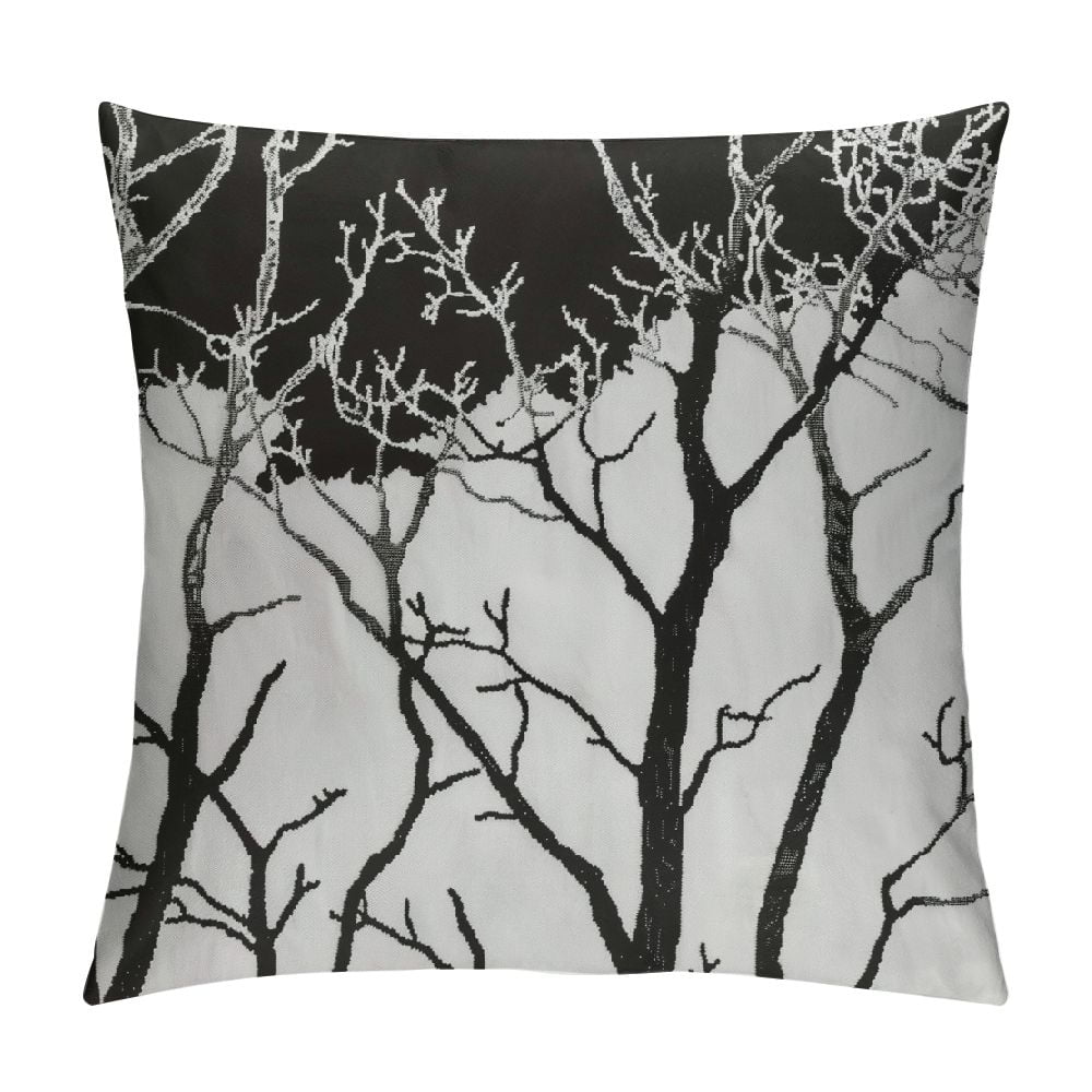 Creowell Tree Throw Pillow Cover Abstract Tree in Black and White ...