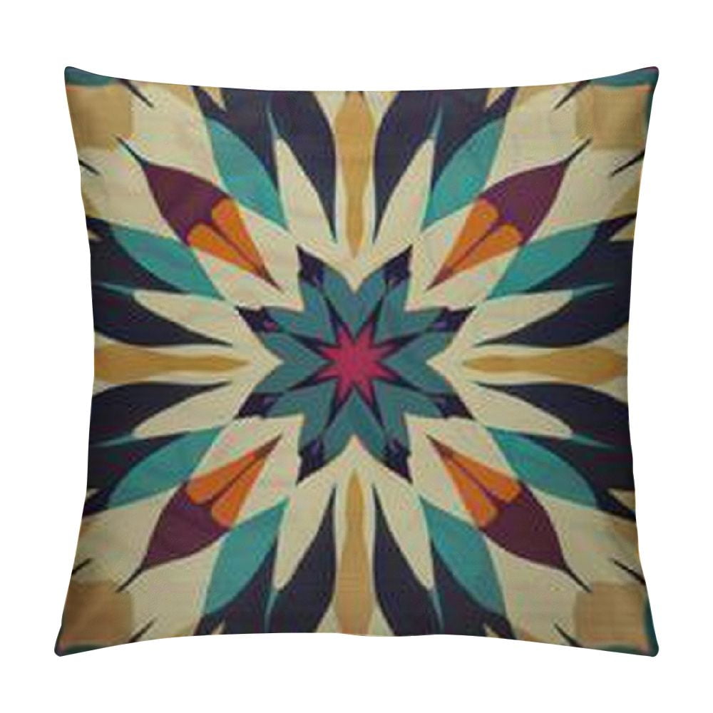 Creowell Tribal Pattern Throw Pillow Cover Southwest Ethnic Culture ...