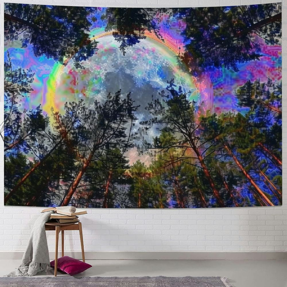 Creowell Trippy Tapestry For Bedroom Tapestry Trippy Moon For Women ...