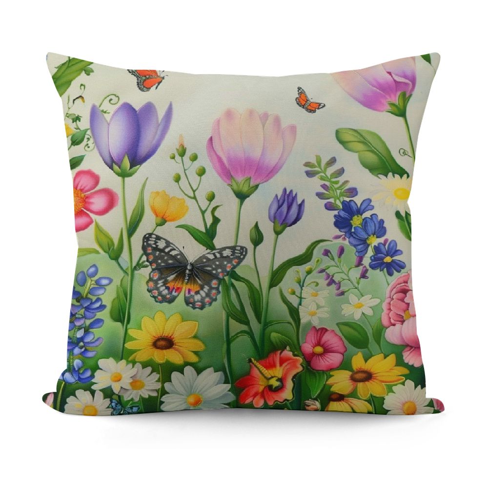 Creowell Tulip Spring Floral Pillowcovers Tulip Lavender Throw Pillow ...