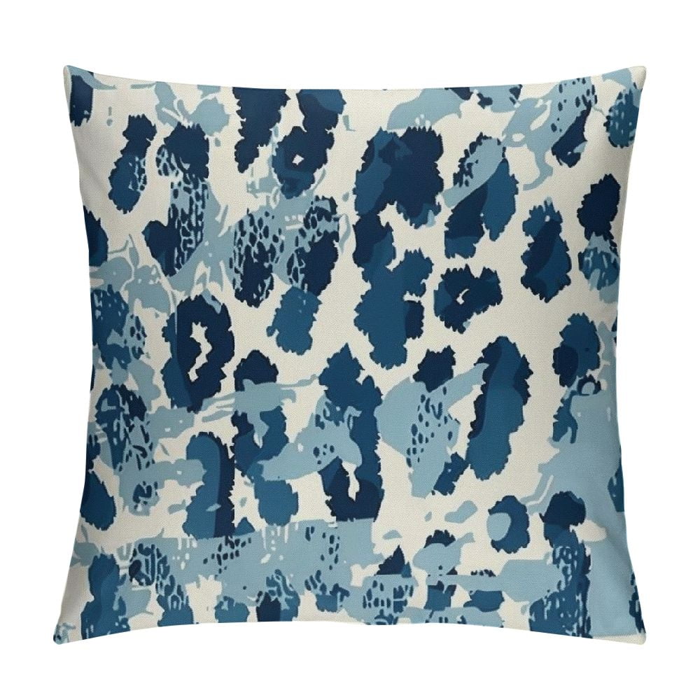 Creowell Turquoise and Blue Leopard Sofa Pillow Cover Leopard Print ...
