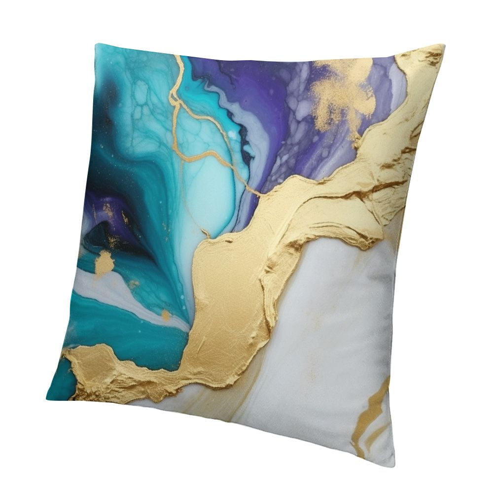 Creowell Turquoise and Gold Marble on The Horizon，Pillow Cute Design ...