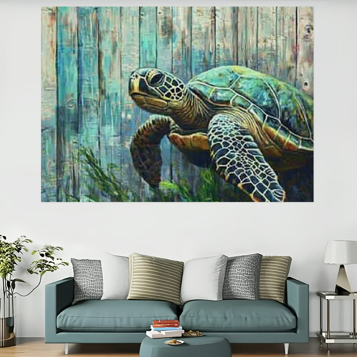 Creowell Turtle Seaweed Fence Tapestry Wall Hanging, 100% Polyester ...