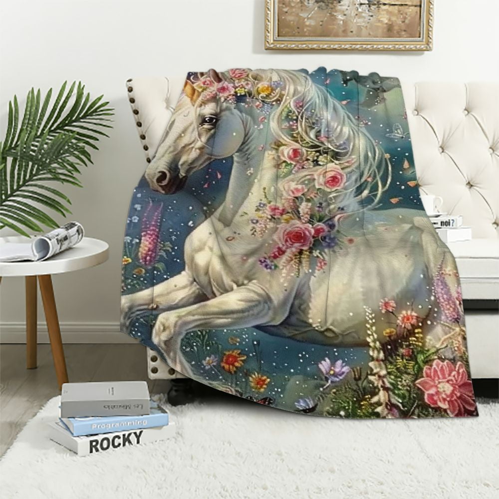 Creowell Unicorn Blanket Unicorn Gifts for Girls Super Warm Soft Cozy ...