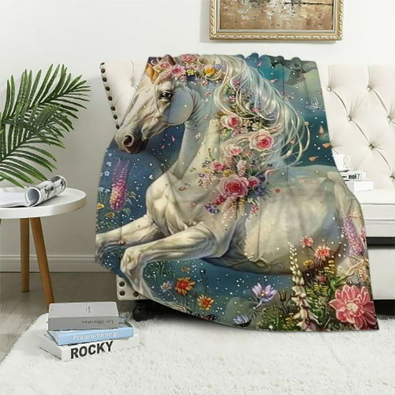 Creowell Unicorn Blanket Unicorn Gifts for Girls Super Warm Soft Cozy ...