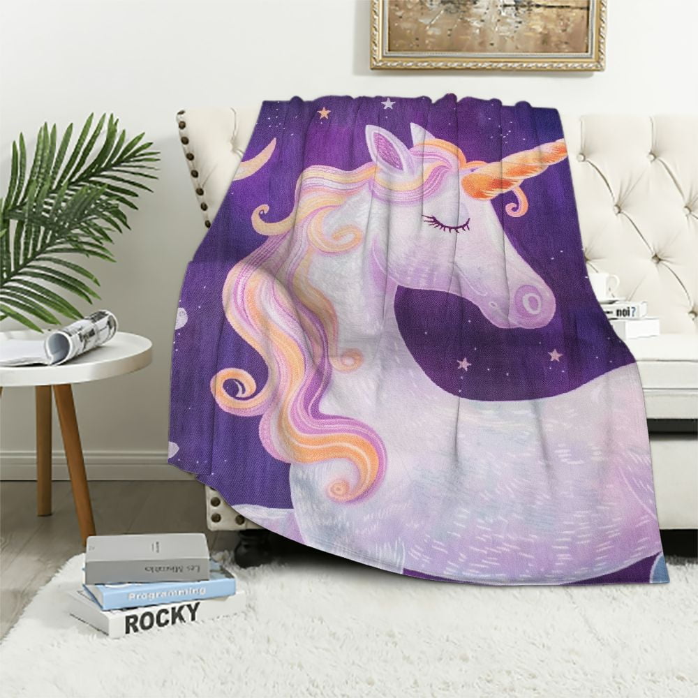 Creowell Unicorn Throw Blanket, Adorable Super-Soft Extra-Large Unicorn ...