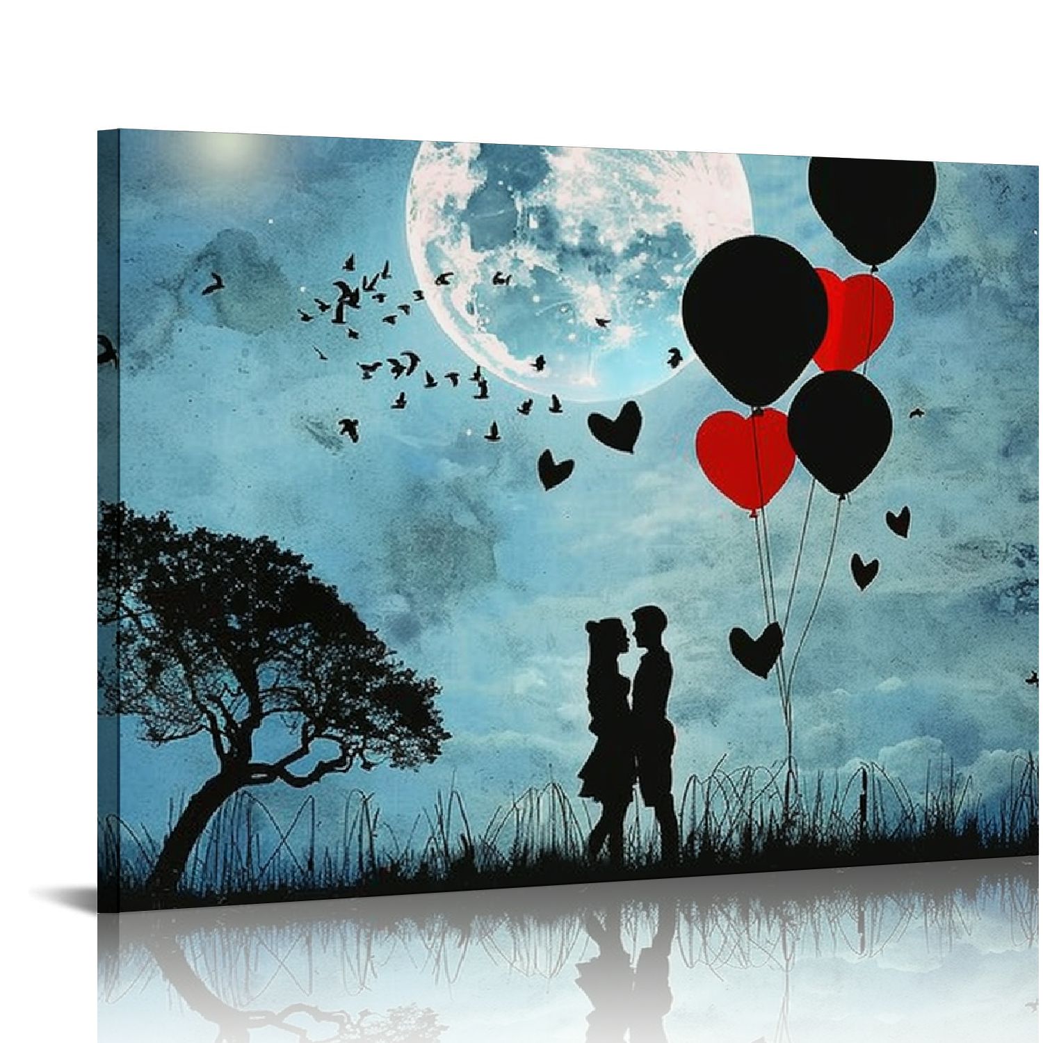 Creowell Valentine's Day Canvas Wall Art Wall Decoration, Couples ...