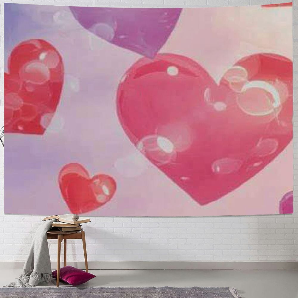 Creowell Valentine's Day Heart Tapestry, Wall Hanging Tapestry ...