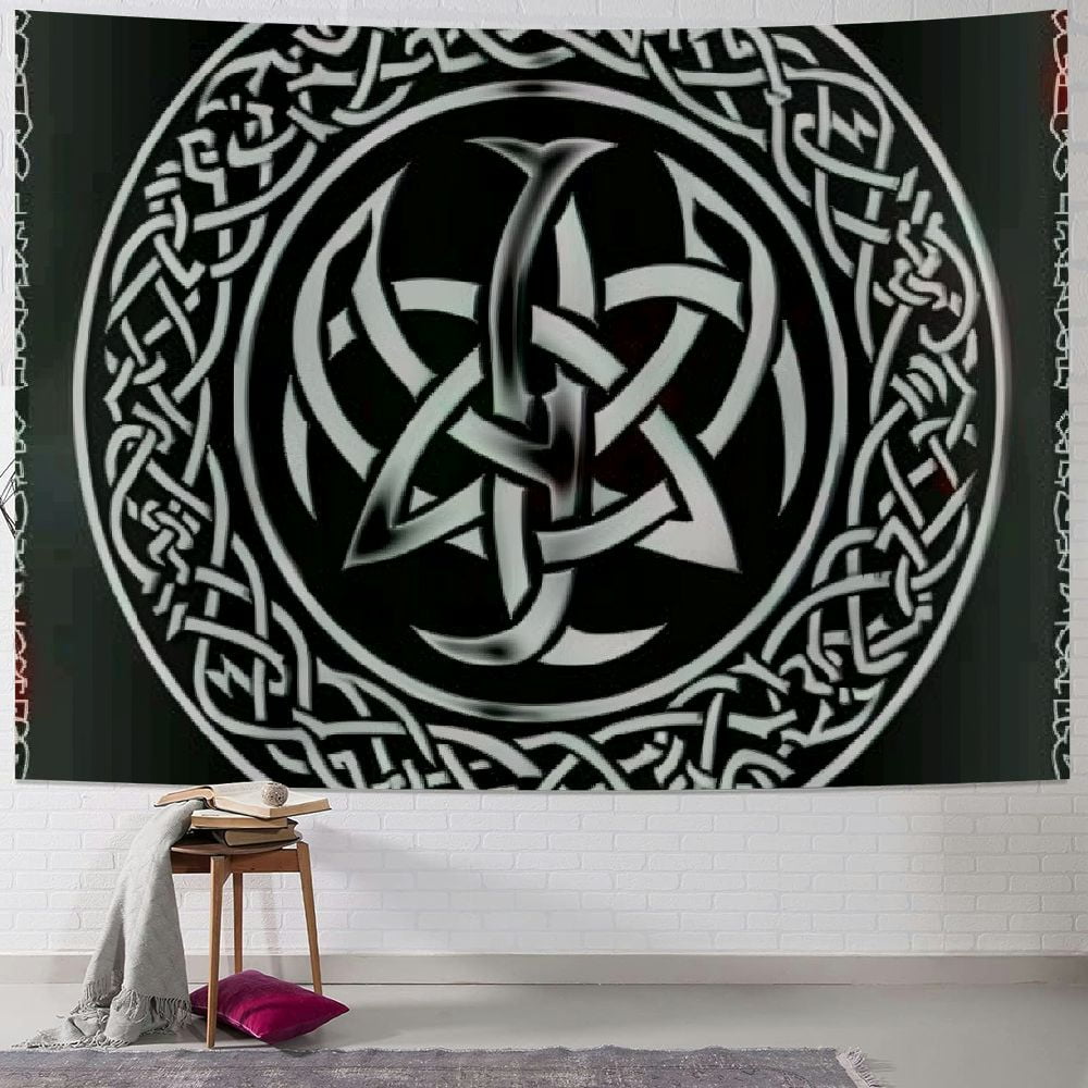 Creowell Viking Art Tapestry, Raven Ancient Rune Dragon Totem Norse ...