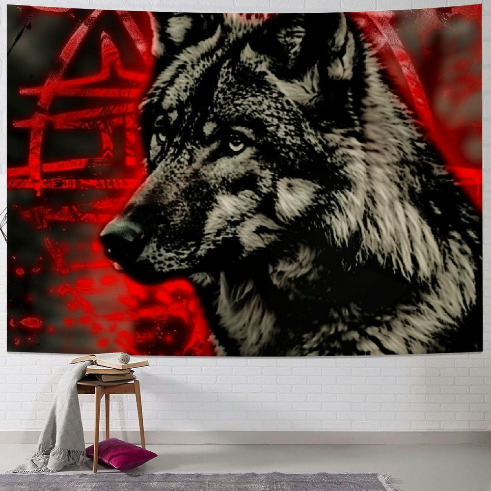 Creowell Viking Wolf Tapestry, Wild Wolves Tapestry Wall Hanging, Norse ...