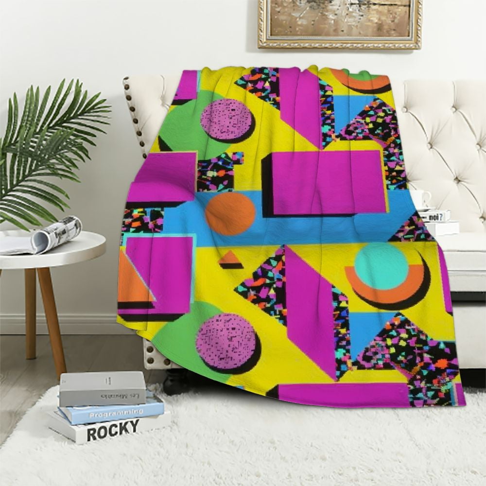 Creowell Vintage 80s 90s Throw Blanket, Bed Blanket, All Season Throw ...