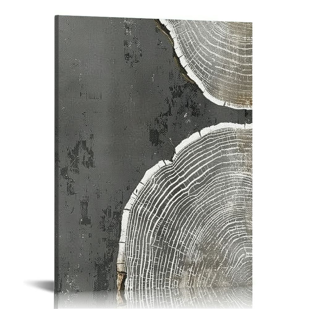 Creowell Vintage Wood Tree Ring Canvas Wall Art Abstract Nature ...