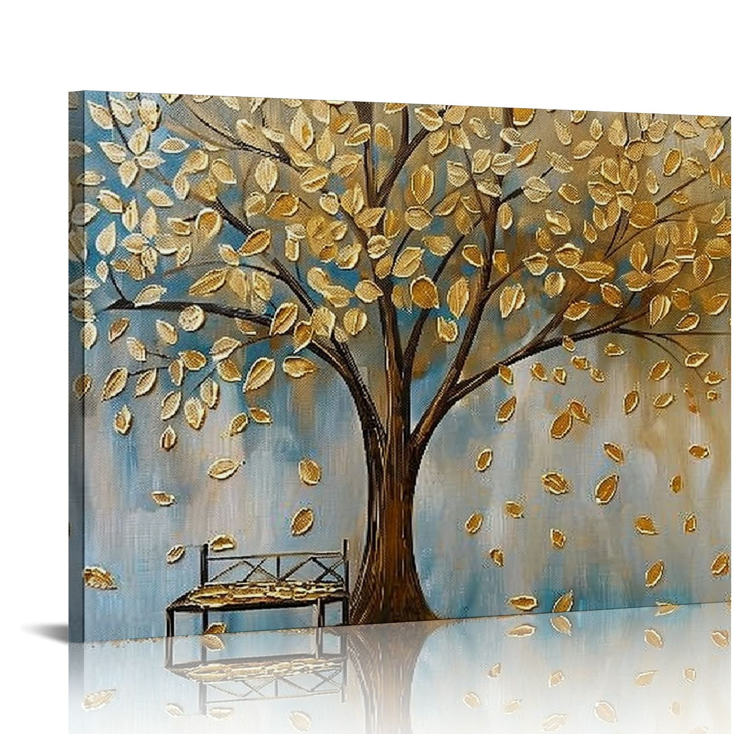 Creowell Wall Art Gold Abstract Tree of LifeModern Artwork Canvas Painting Textured Tree ...