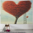 Creowell Wall Tapestry Red Life Beautiful Tree Shape Heart Valentines ...