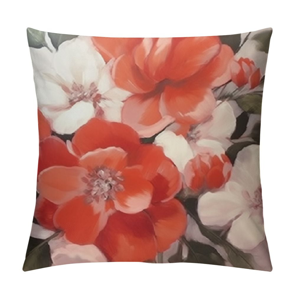 Creowell Watercolor Floral Leaves Abstract Plant Print Throw Pillows ...