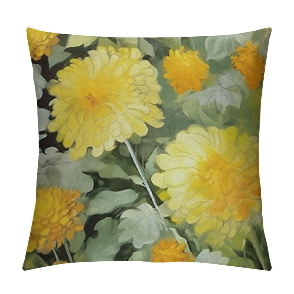 Creowell Watercolor Floral Leaves Abstract Plant Print Throw Pillows ...