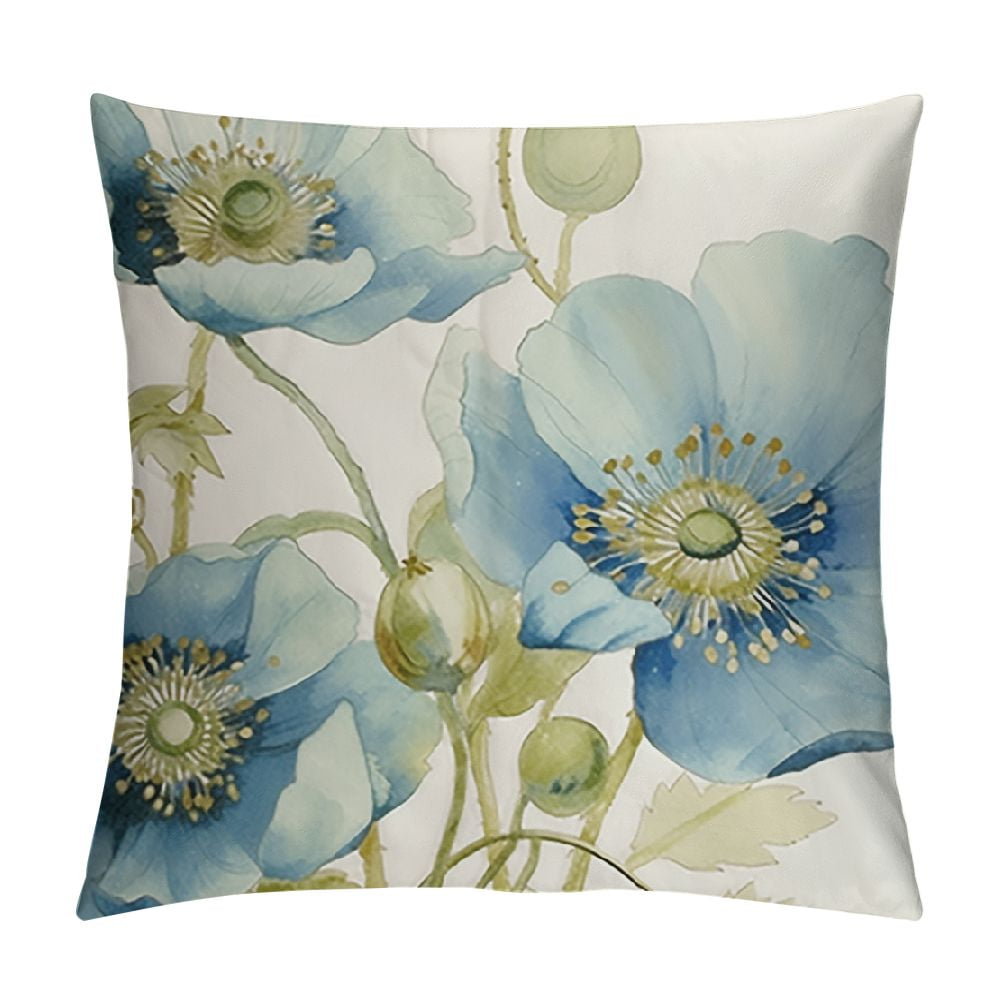 Creowell Watercolor Floral Leaves Abstract Plant Print Throw Pillows ...