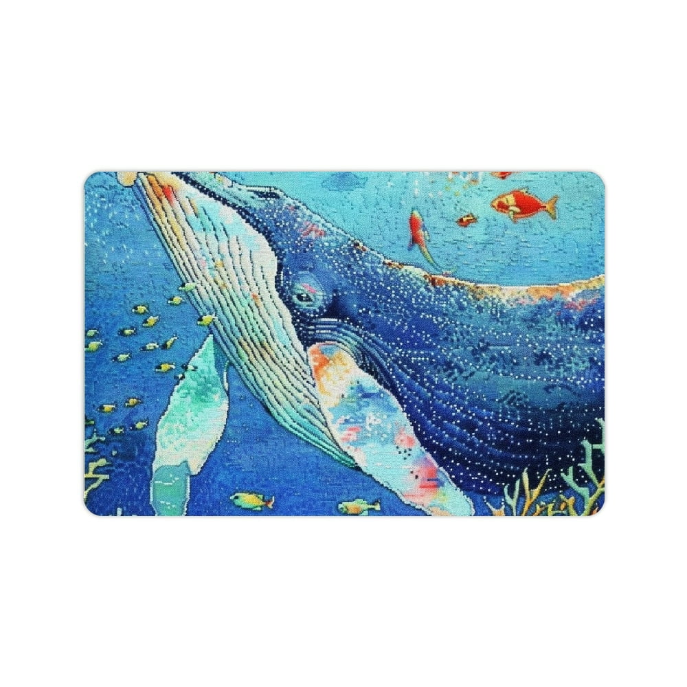 Creowell Whale Fish Ocean Diatom Mud Bath Mat Fast Absorption Home ...