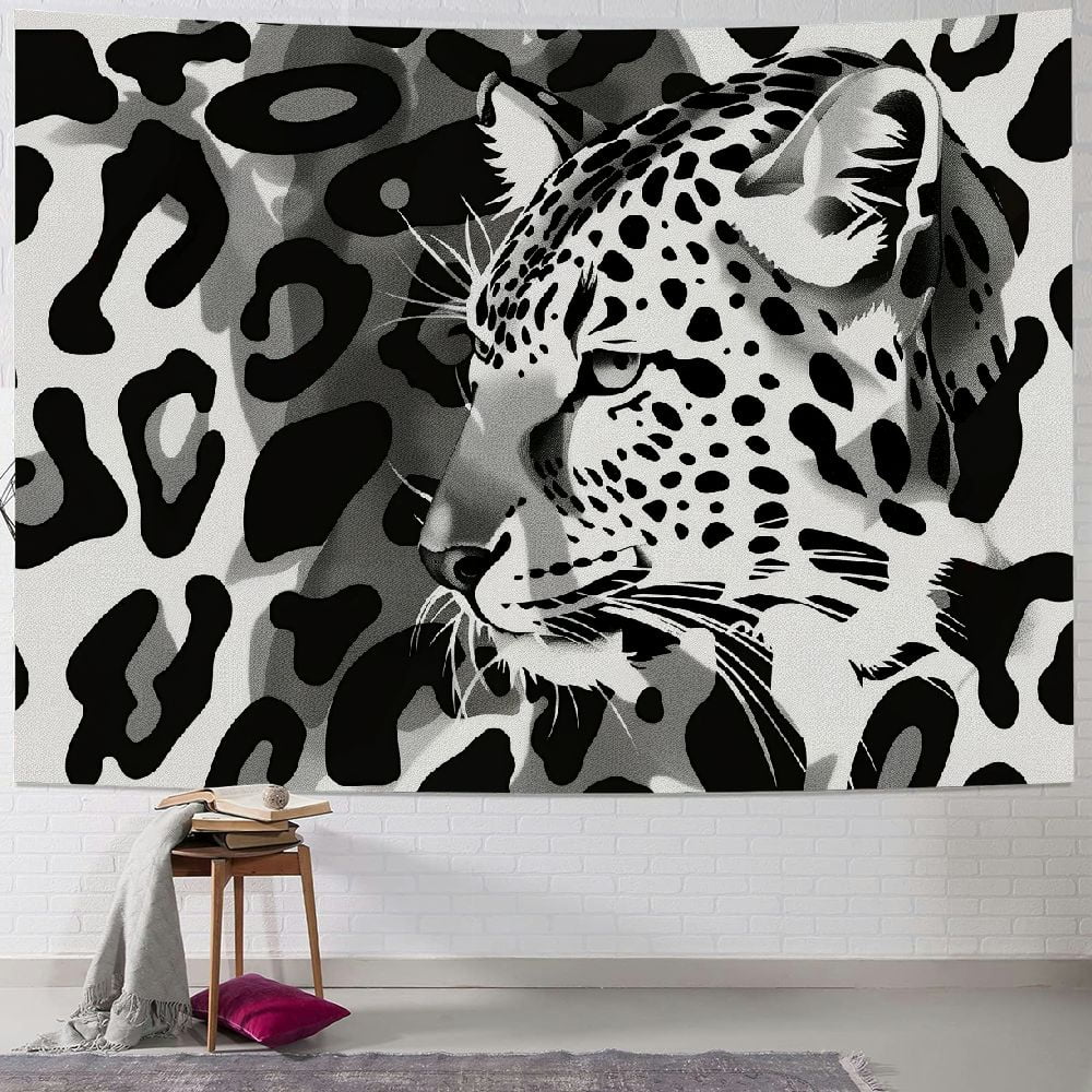 Creowell White Leopard Tapestry Cheetah Pattern Tapestries for Room ...