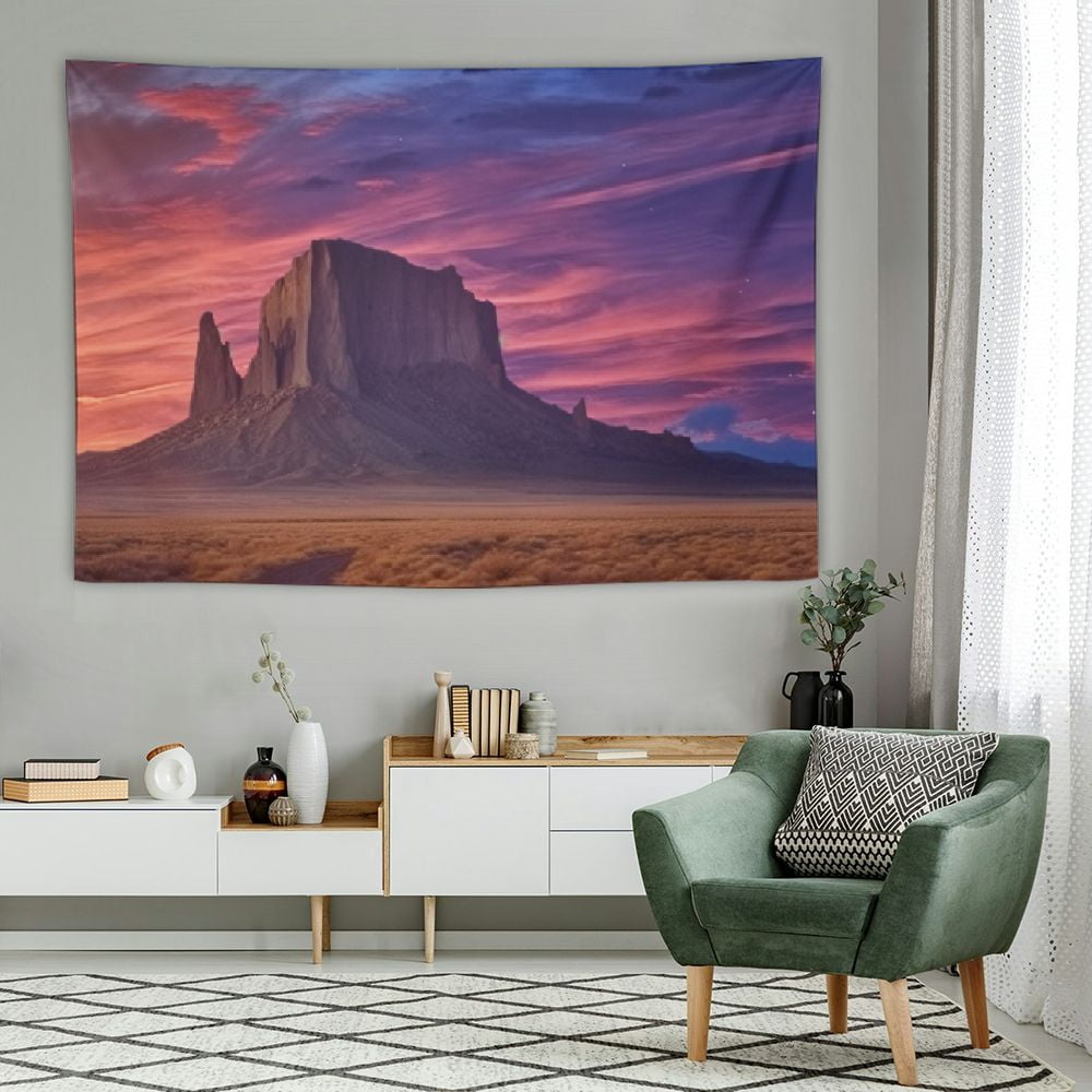 Creowell Wilderness Tapestry, Shiprock Volcanic Mountain in Desert ...