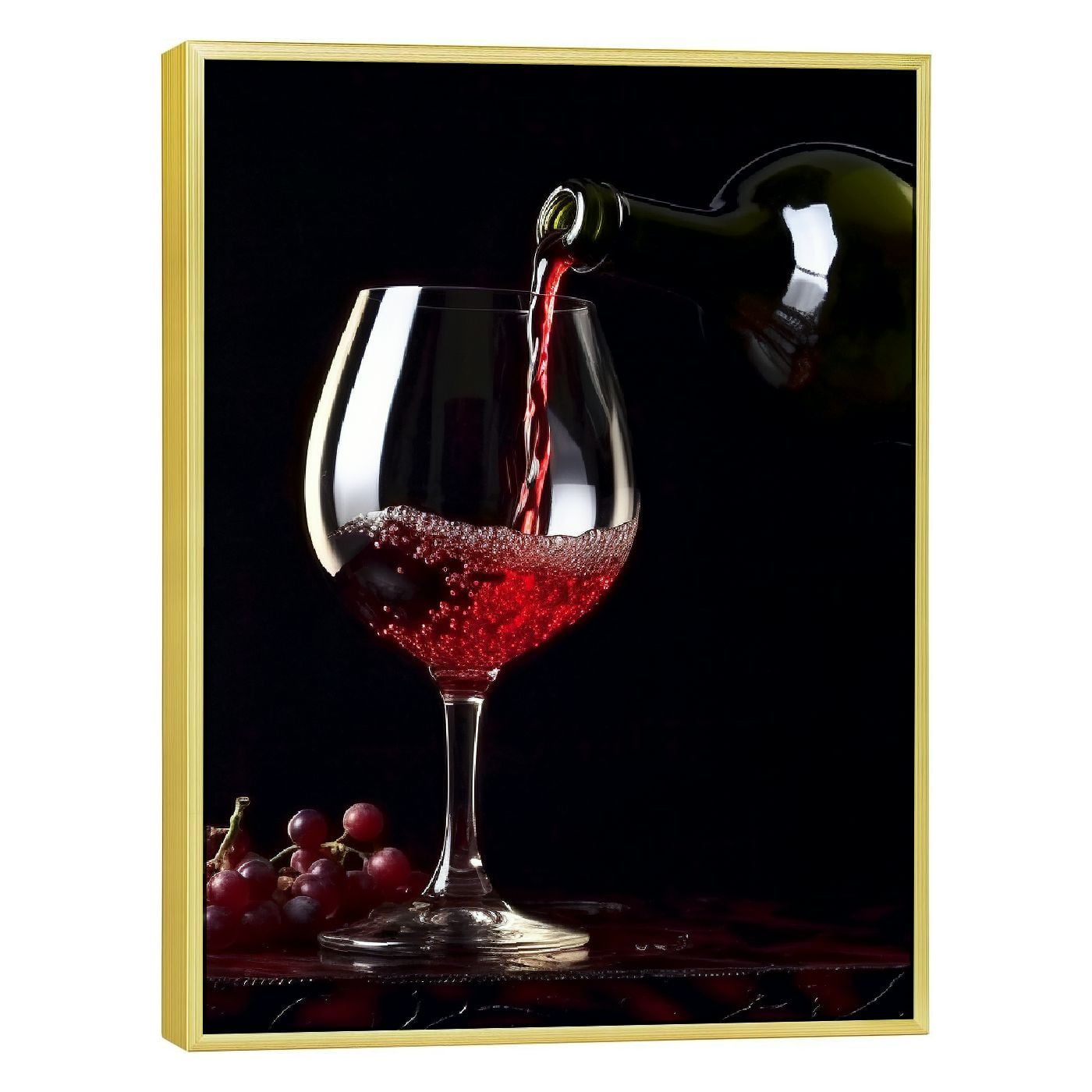 Creowell Wine Bottle Canvas Wall Art,Gallery Wrapped Red Wine Glass Cup ...