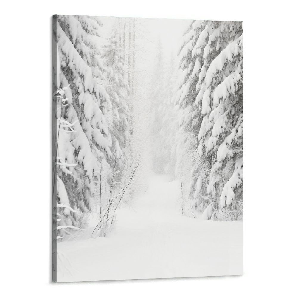 Creowell Winter Snowy Forest Prints Snow Covered Pine Trees Prints ...