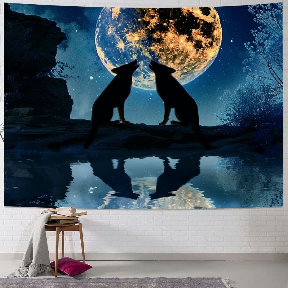 Creowell Wolf Tapestry for Bedroom Aesthetic Wild Animal Wolf and ...