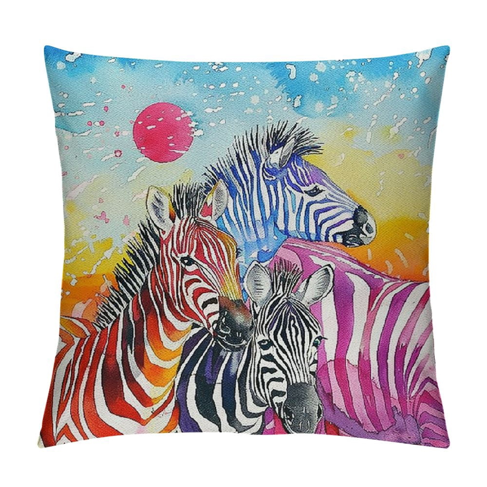 Creowell Zebra Cushion Case Watercolor Graffiti Stripes Pillow Covers ...