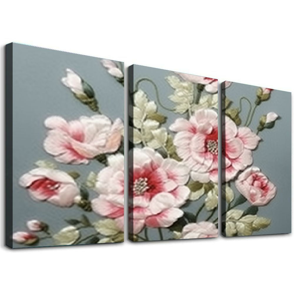 Creowell for Living Room Wall Decor Fall Decor Pink Flower Canvas Wall ...