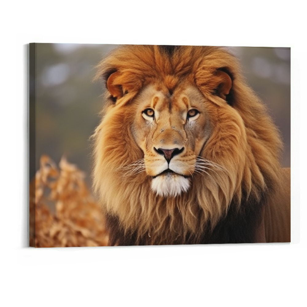 Creowell lion fur mane-Animal Poster Canvas Print Wall Art Picture ...