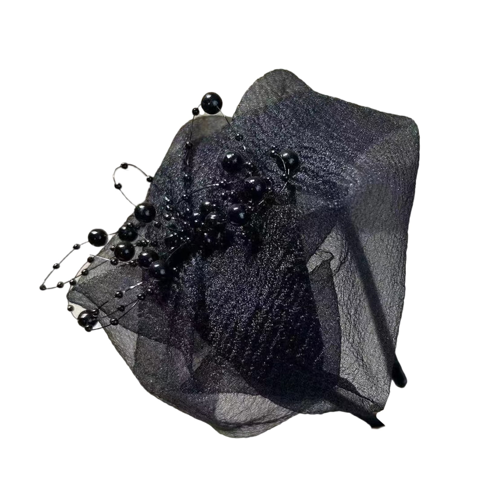 Crepe Half Hat Ruffle Tulle Hairhoop Stage Props Haircovers Theme Event ...