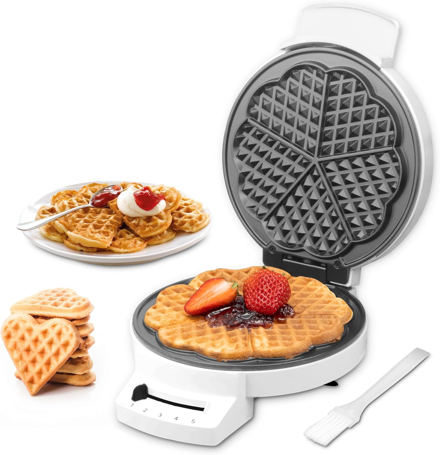Crepe Maker Electric, Crepe Pan 12 Inch with 5 X 4” Silicone Molds ...