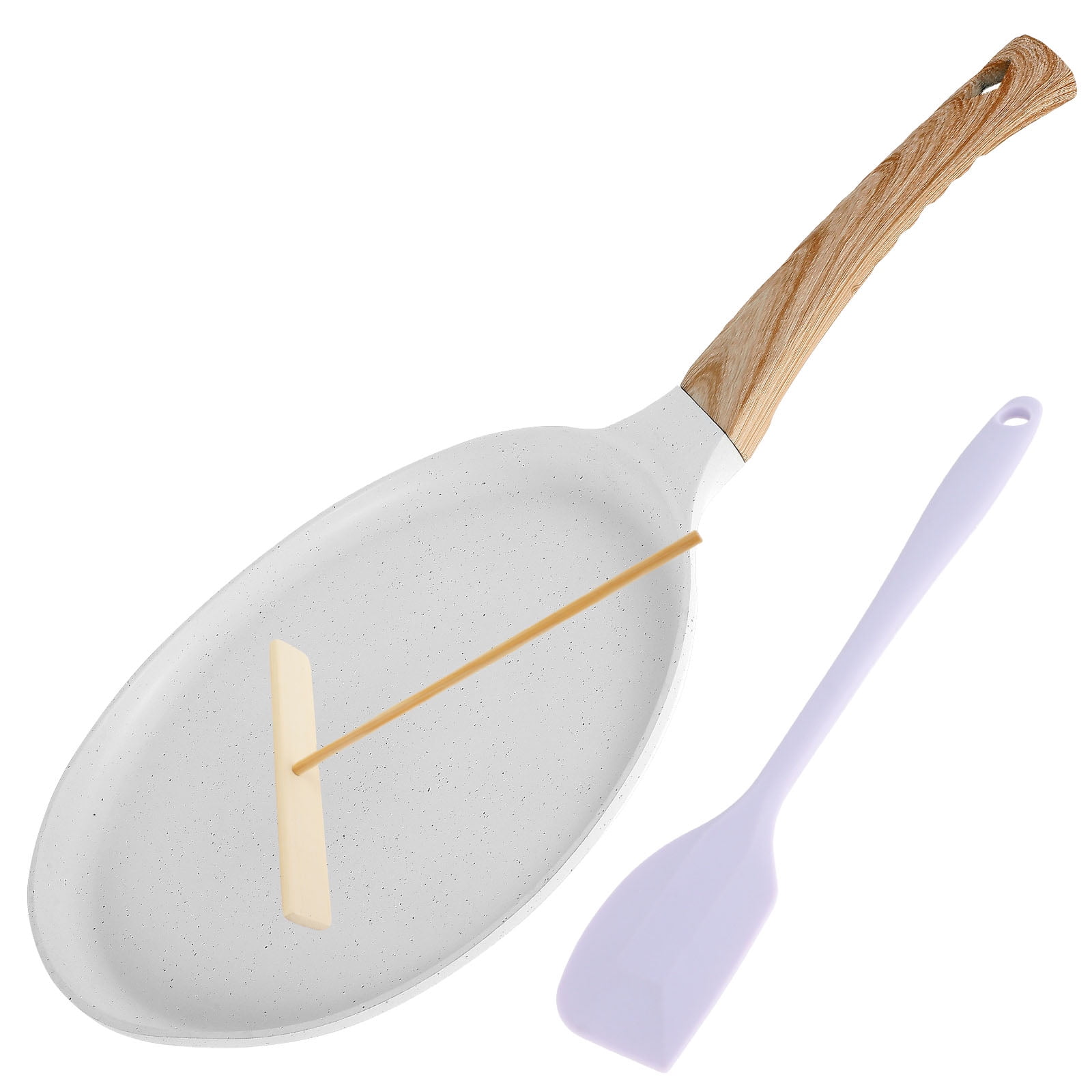Crepe Pan with Wood Handle Nonstick Tortilla Pan Portable Pancake ...