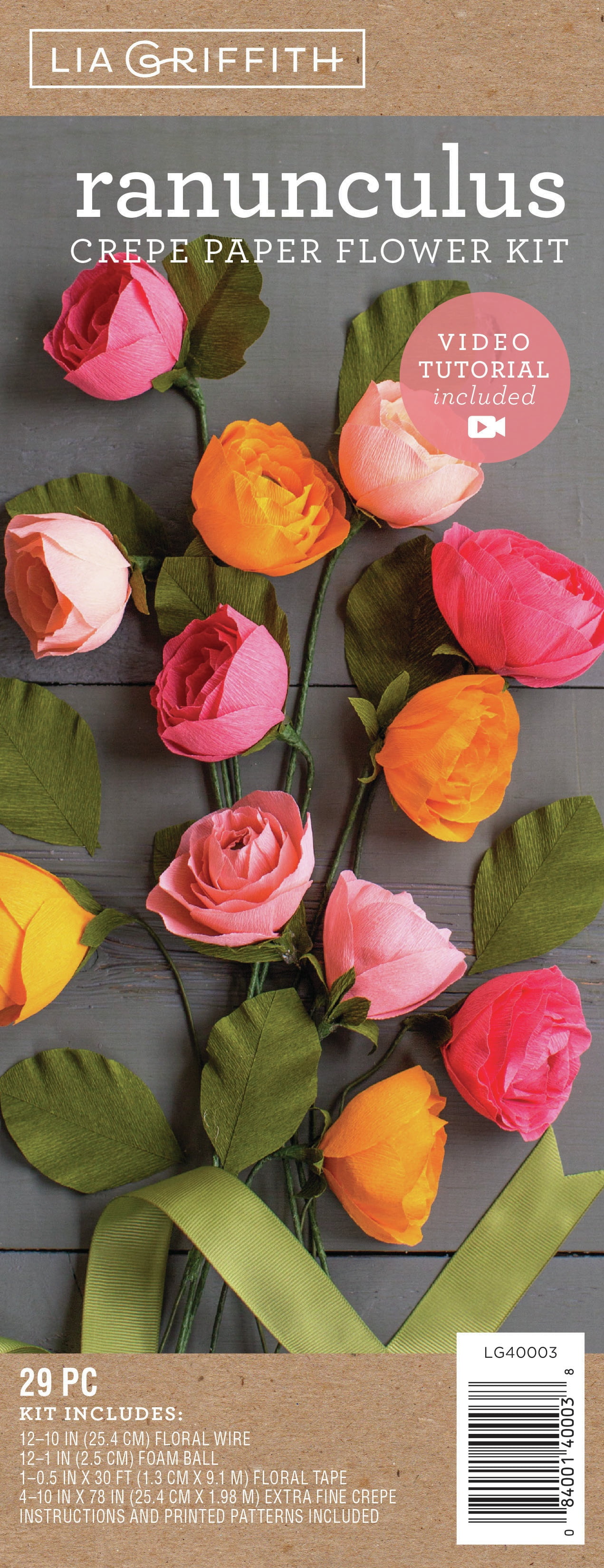 Crepe Paper Flower Kit -Ranunculus - Walmart.com