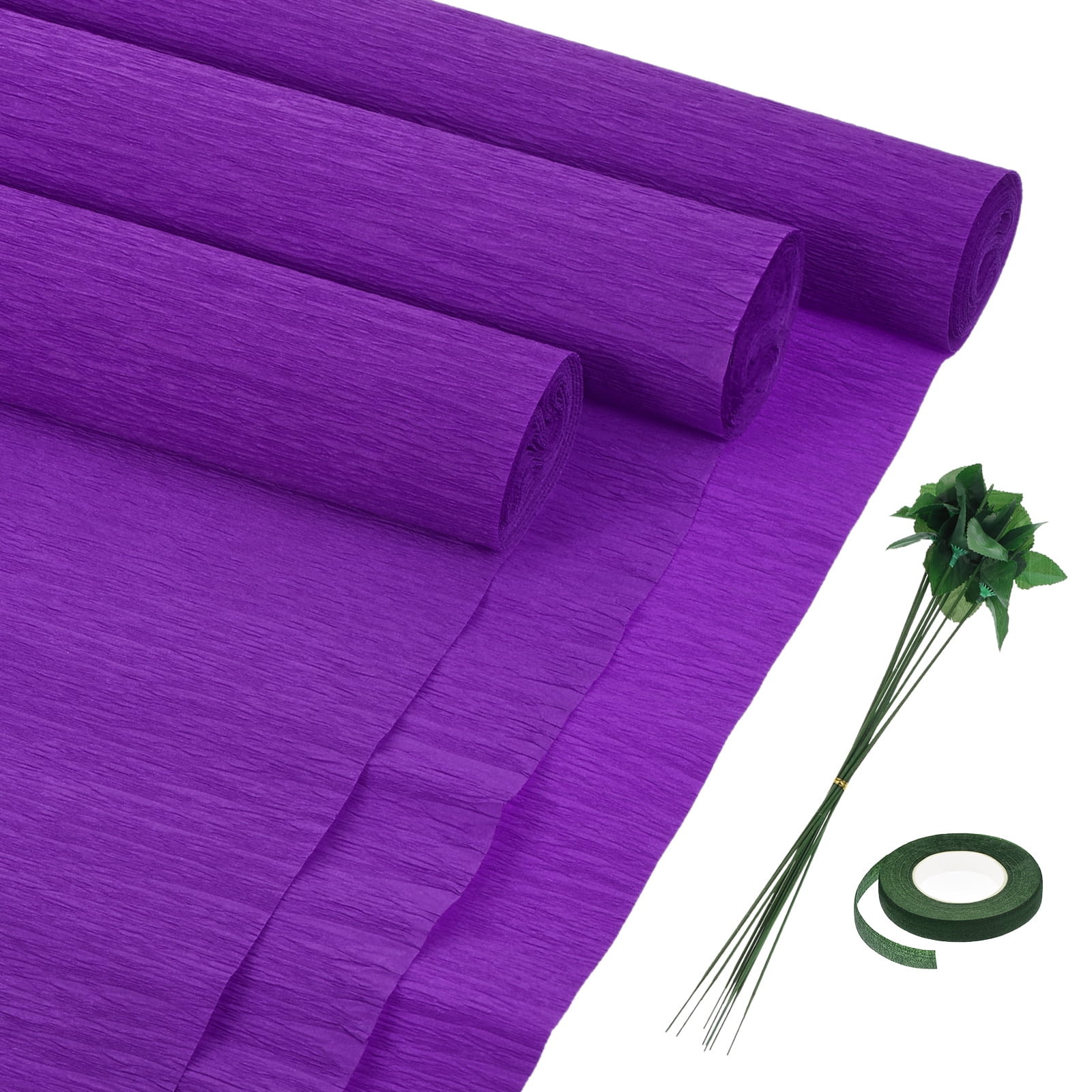 Crepe Paper Roll 1.7ft x 20.5 Inch with Floral Stem Wire and Tapes ...
