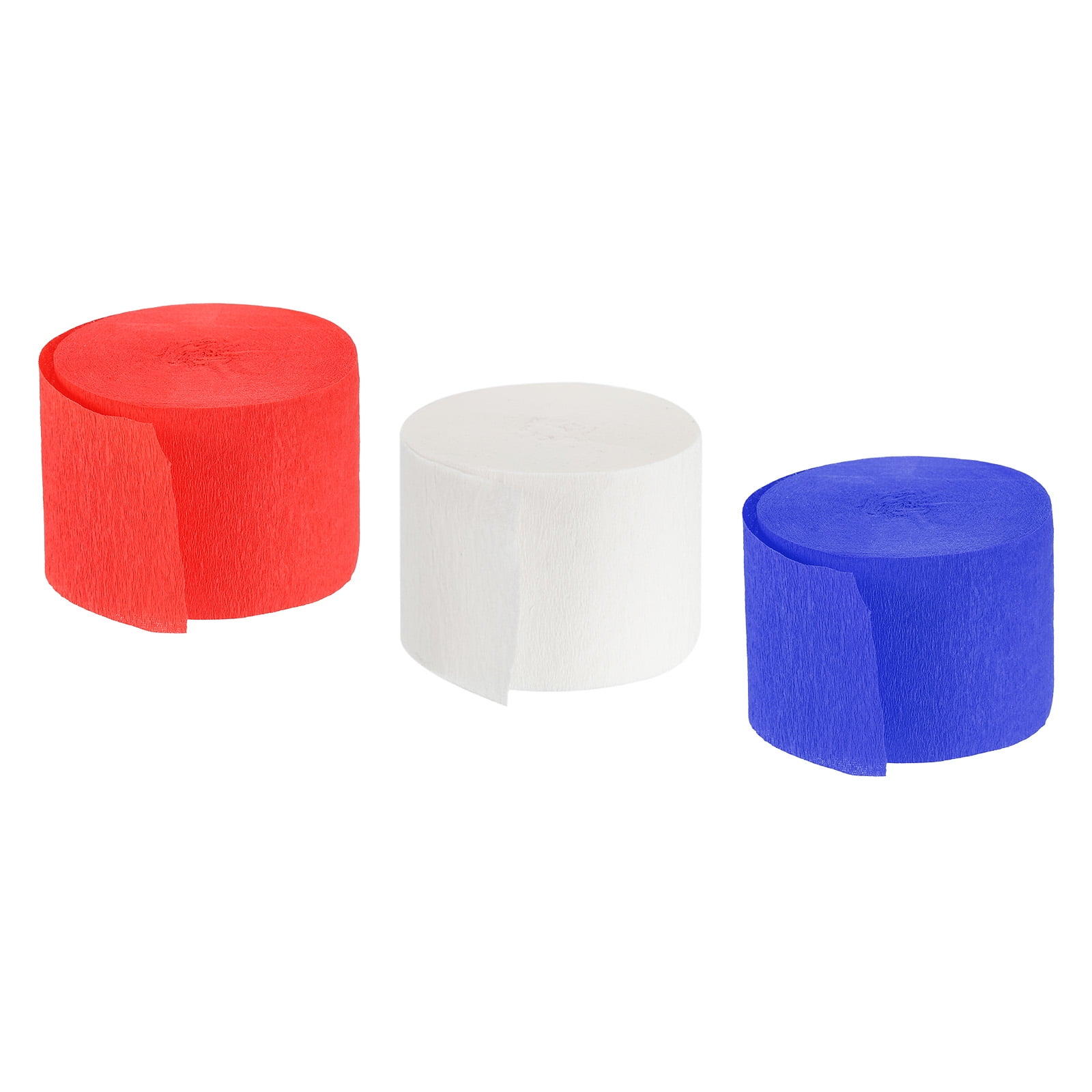 Crepe Paper Streamers 3 Rolls 72ft in 3 Colors for DIY (Red, Dark Blue ...