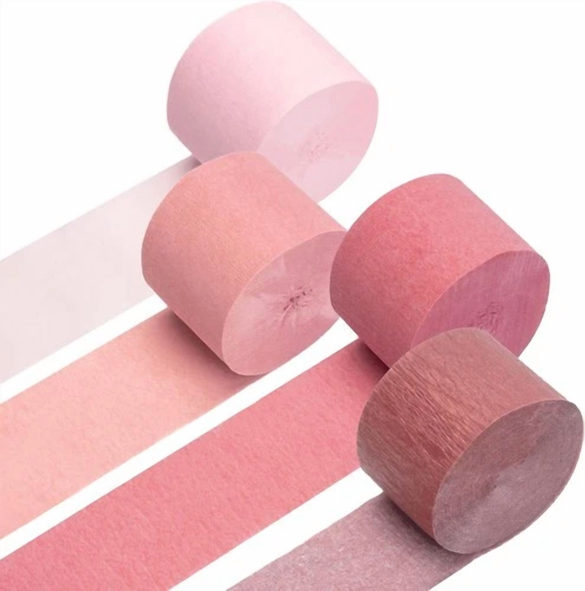 Crepe Paper Streamers 4 Rolls 328Ft, Pack Of Metallic Rose Gold, Pink ...