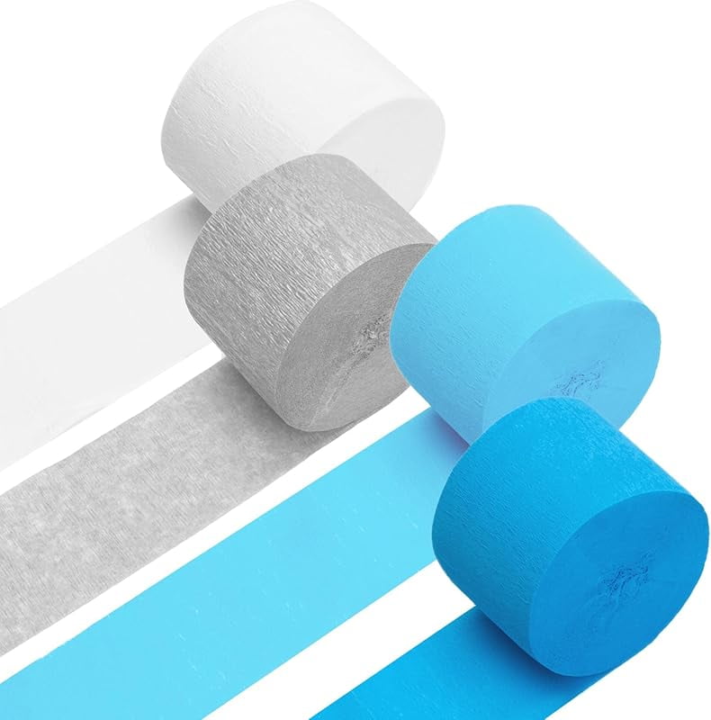 Crepe Paper Streamers 4 Rolls 328ft, Pack of Green, Turquoise, Lime and ...