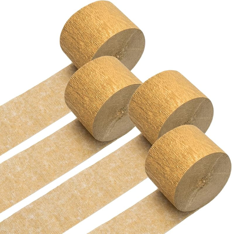 Crepe Paper Streamers 4 Rolls 328ft, Pack of Metallic Rose Gold, Pink ...
