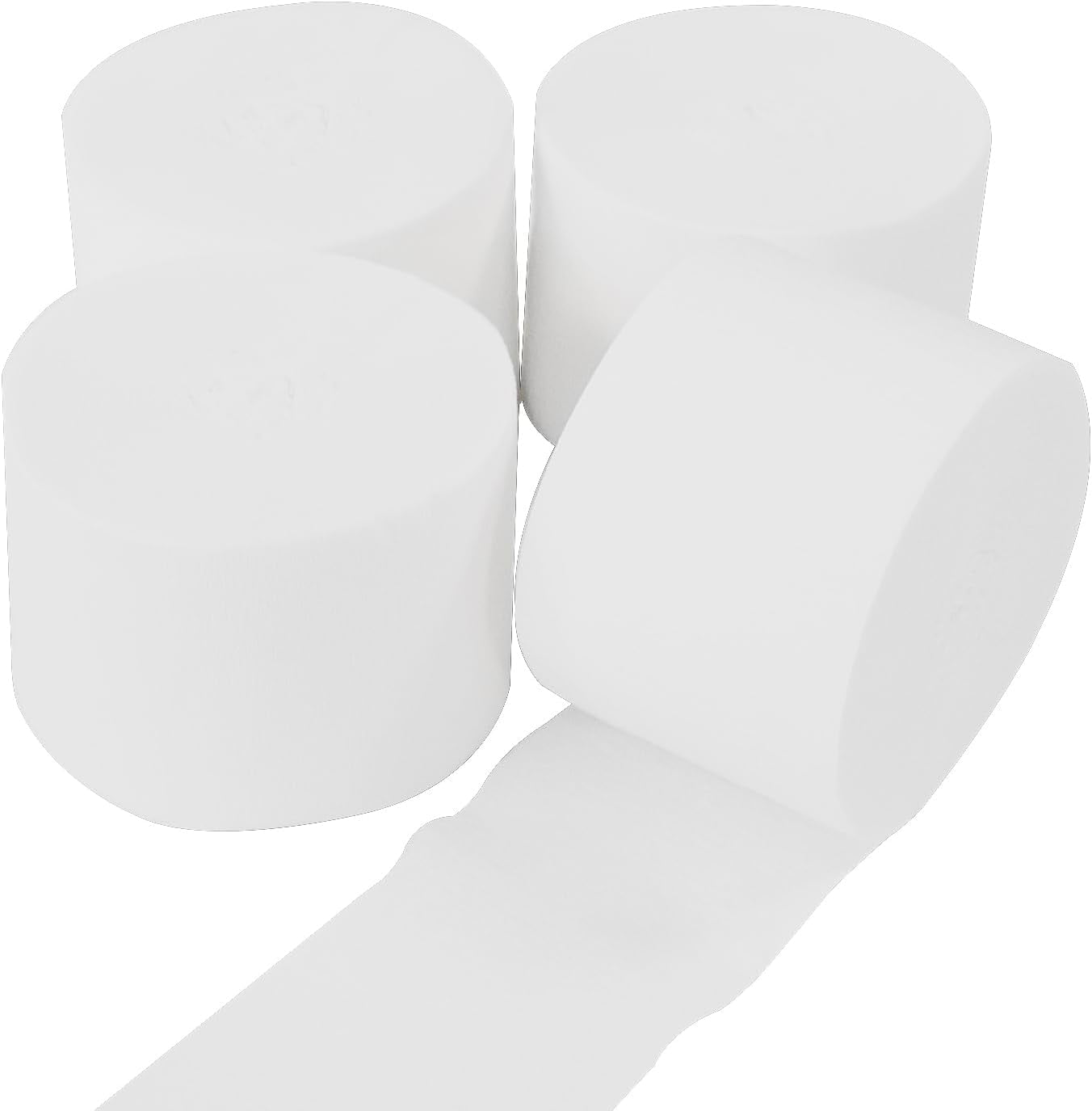 Crepe Paper Streamers 4 Rolls 328ft, White Pack of Party Streamers for ...